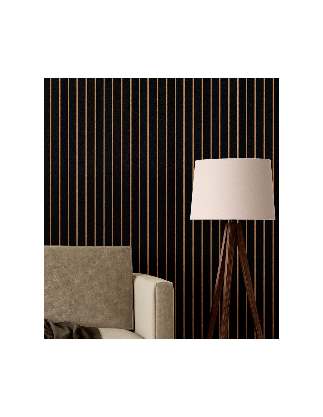 Painel Ripado em Madeira Decorativa Autocolante 6mm